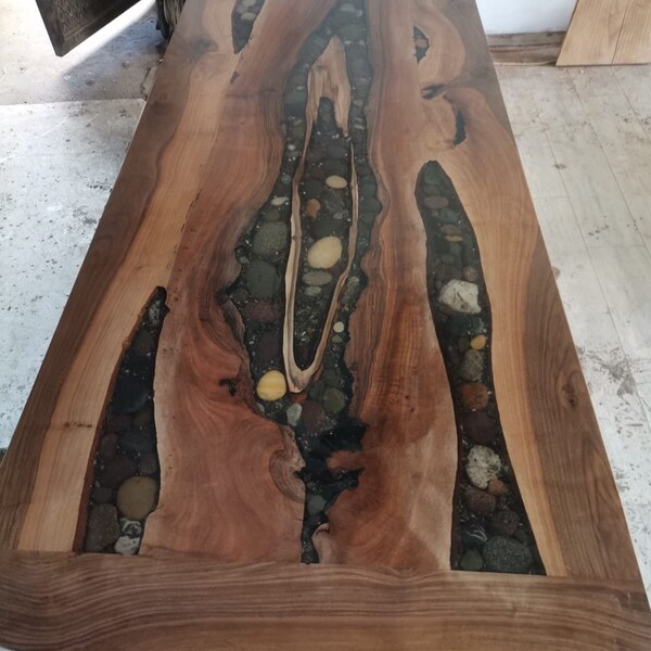 Walnut Epoxy Table - Etsy