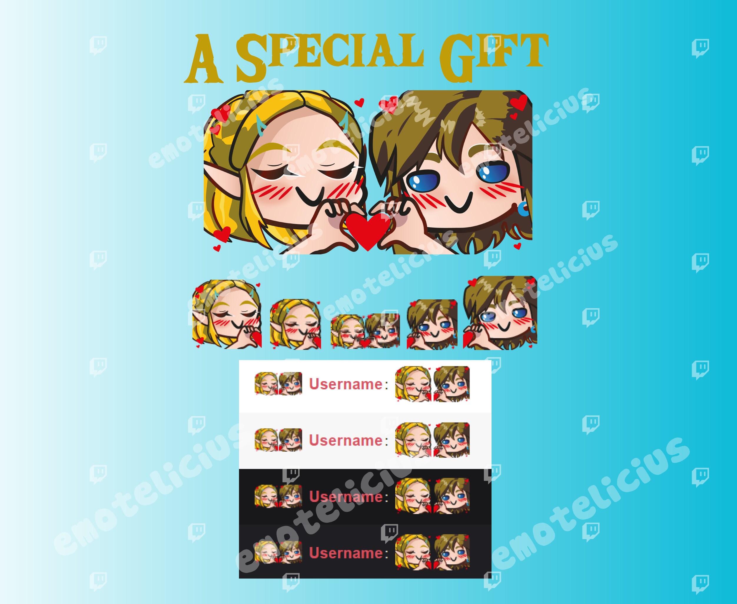 60 Emotes Chibi Boy/ Girl / Link / Zelda Breath of the Wild / Twitch ...
