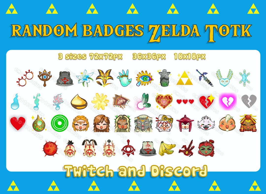 Random Badges of Zelda Tears of the Kingdom / Totk / Twitch / Sub ...