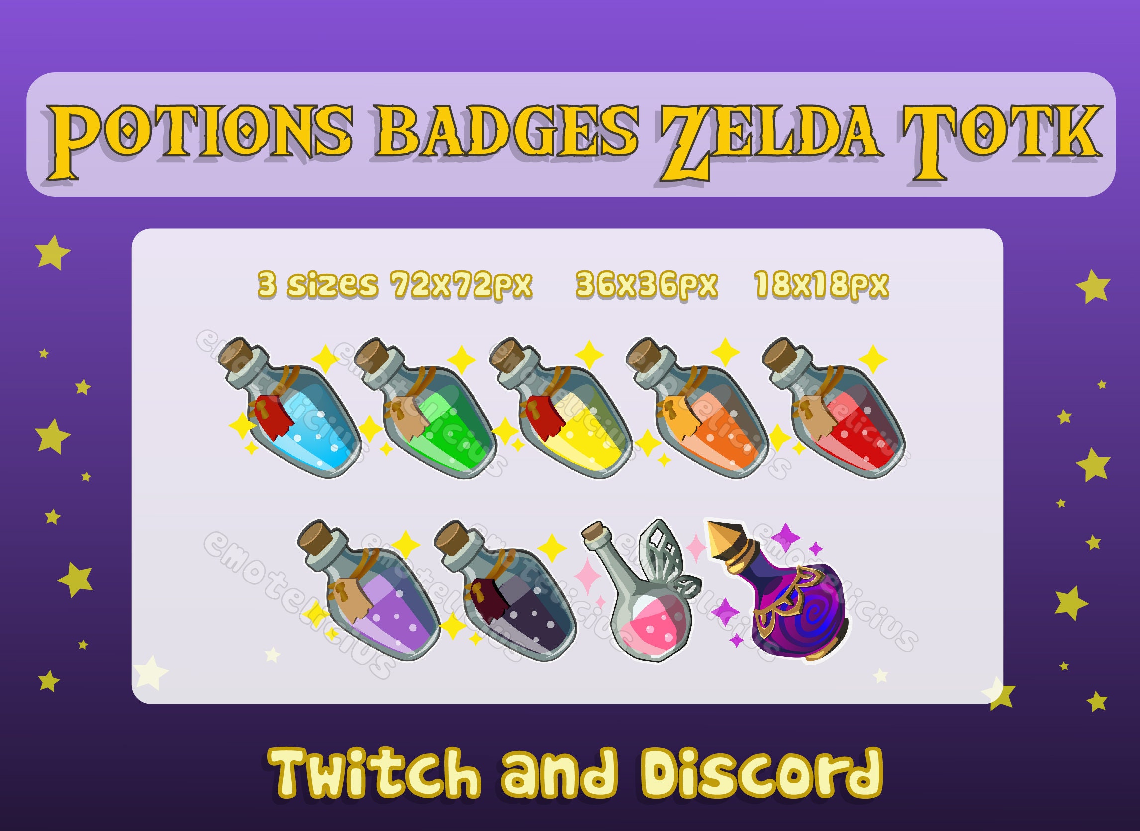Badges Potions / Totk / Zelda / Tears of the Kingdom / Twitch / Sub ...
