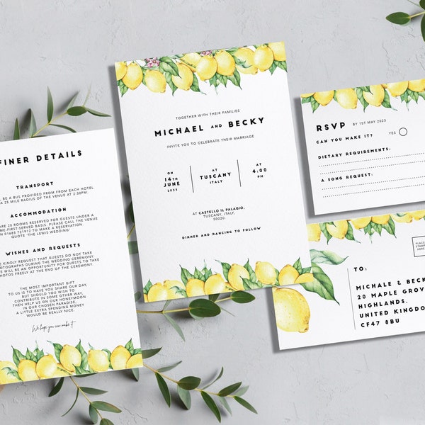 Lemon Wedding - Etsy UK