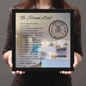 Airman's Creed Tribute Plaque - Laser Engraved Mirror Plaque for USAF ...
