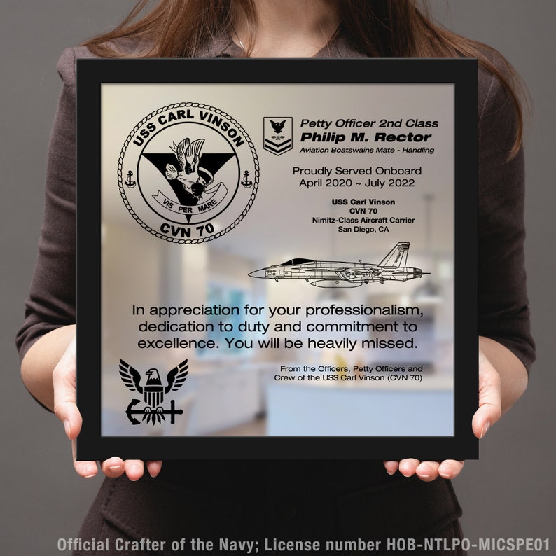 Navy PCS & Retirement Appreciation Plaque: Laser-engraved Gift Plaque ...