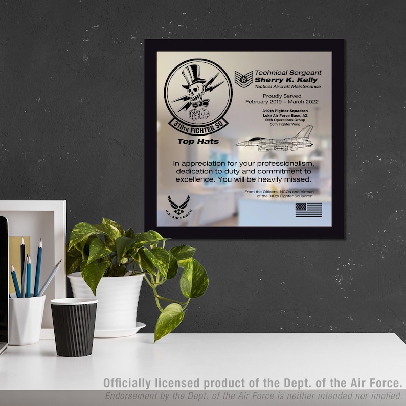 Official USAF PCS Plaque. Custom Air Force Award Plaque & Military Gift ...