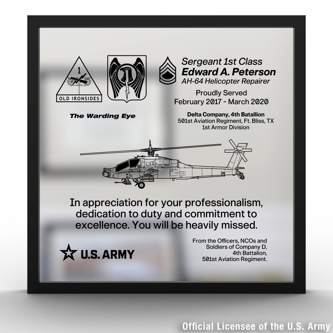 Army PCS Gift Plaque. Customized PCS Award for Army. Going Away Plaque ...