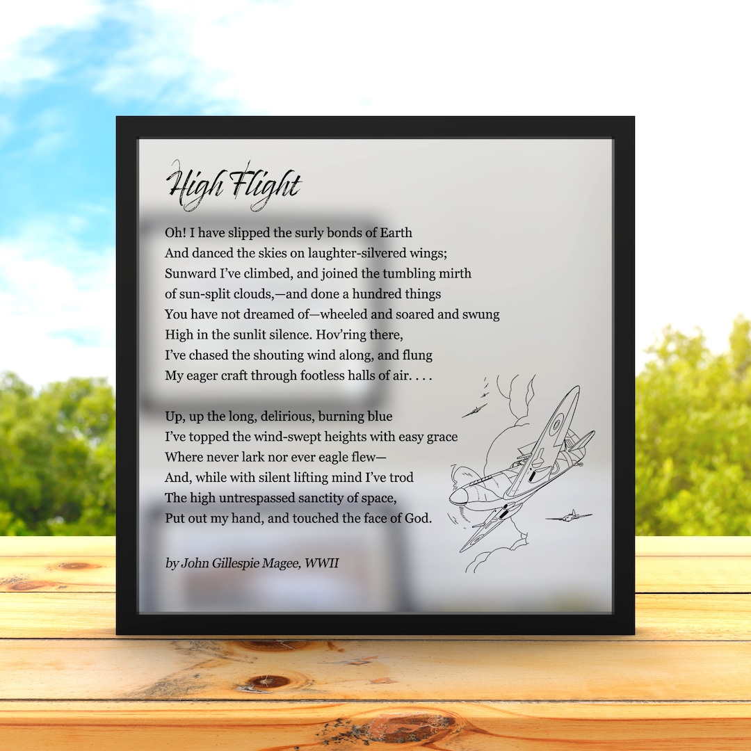 Laser Engraved "high Flight" Poem Plaque - Military Retirement Gift - Etsy