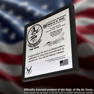 Air Force PCS Plaque. Custom Air Force Award Plaque & Military Gift for ...