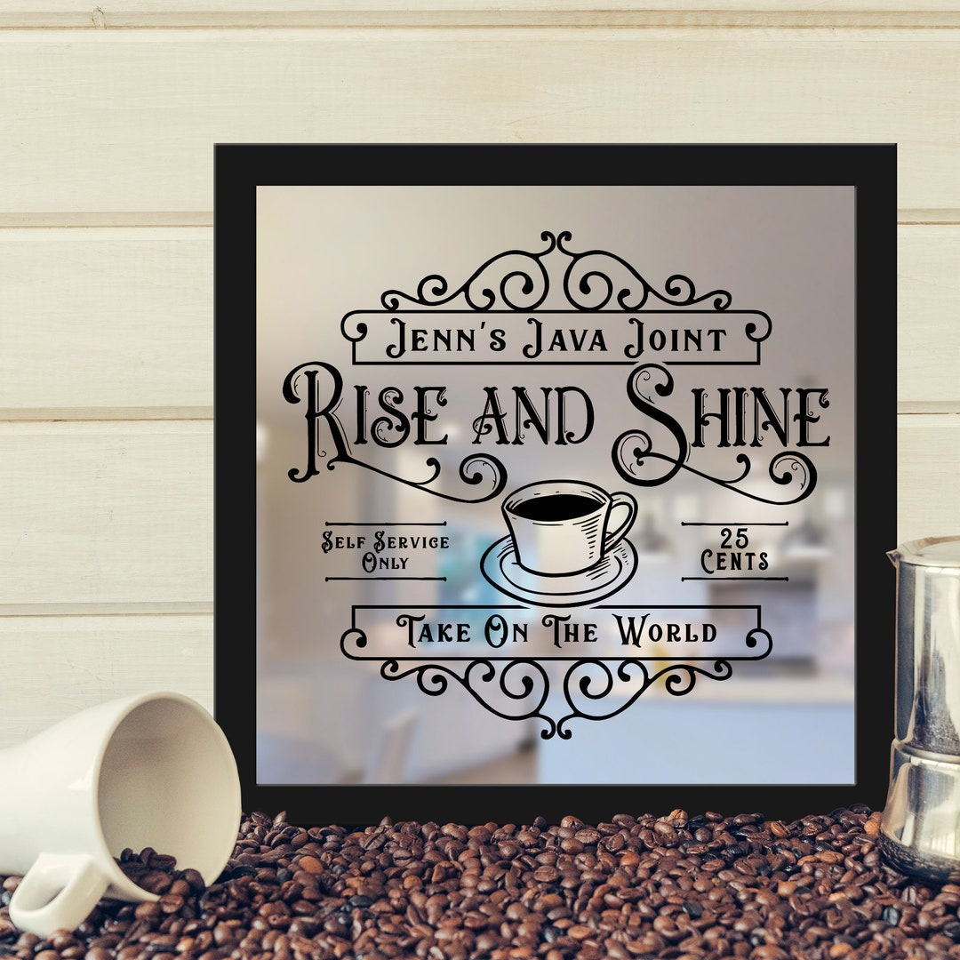 Coffee Bar Sign Custom Mirror: Personalize Your Kitchen Décor Wall Art ...