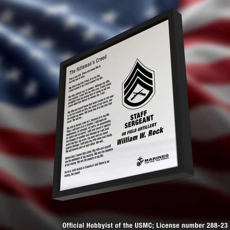 USMC Rifleman's Creed Plaque: Personalized Marine Corps Tribute - Etsy