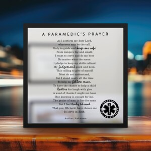 Paramedic's Prayer Mirror Plaque | Unique CUSTOM Paramedic Gift for ...
