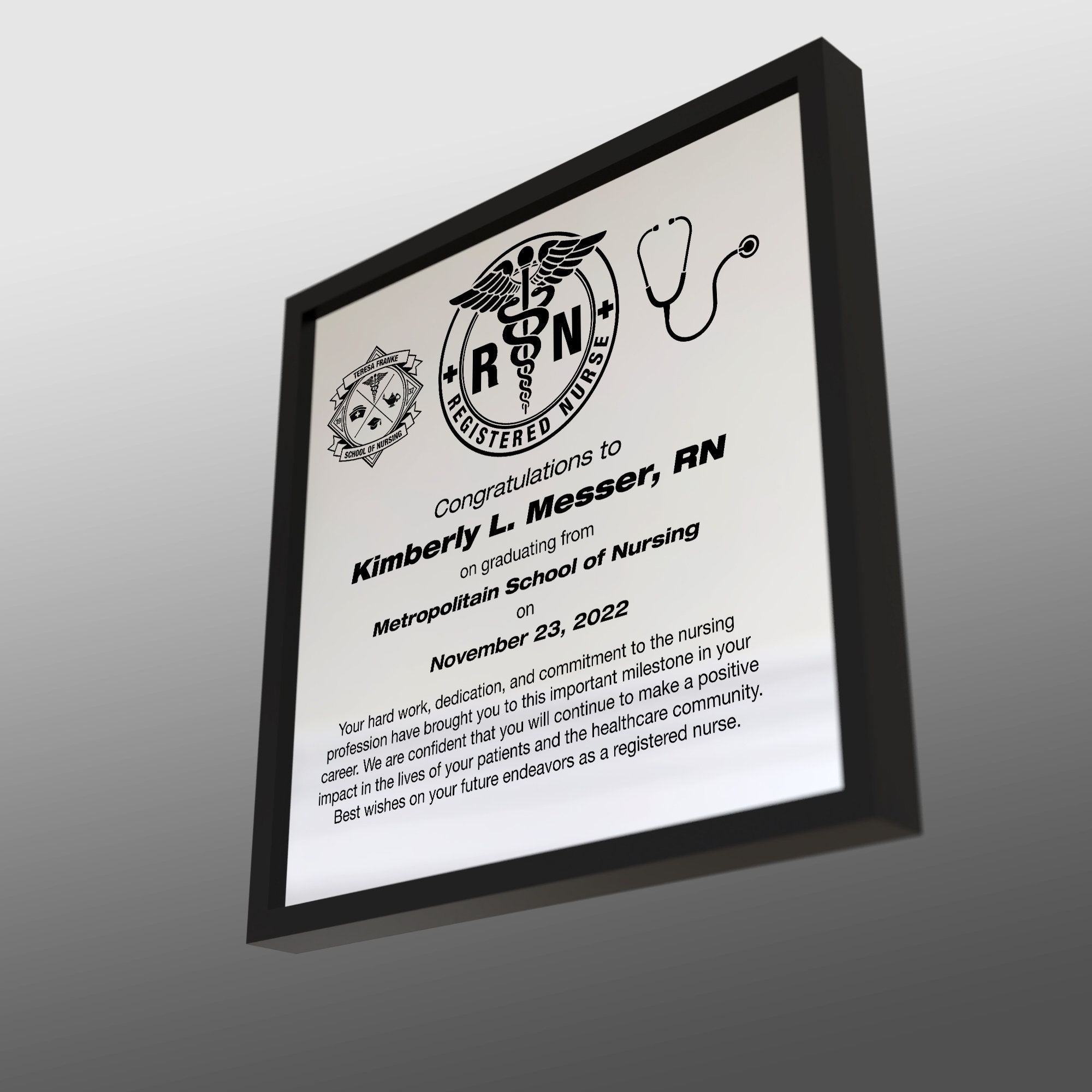 Nurse Graduation Plaque: Personalized RN Gift and Nurse Graduation Gift ...