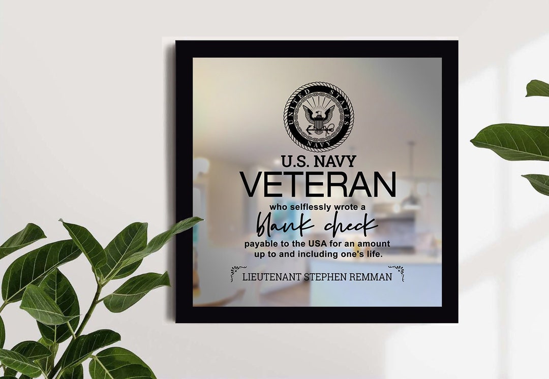 U.S. Navy blank Check Plaque Personalized Plaque - Etsy