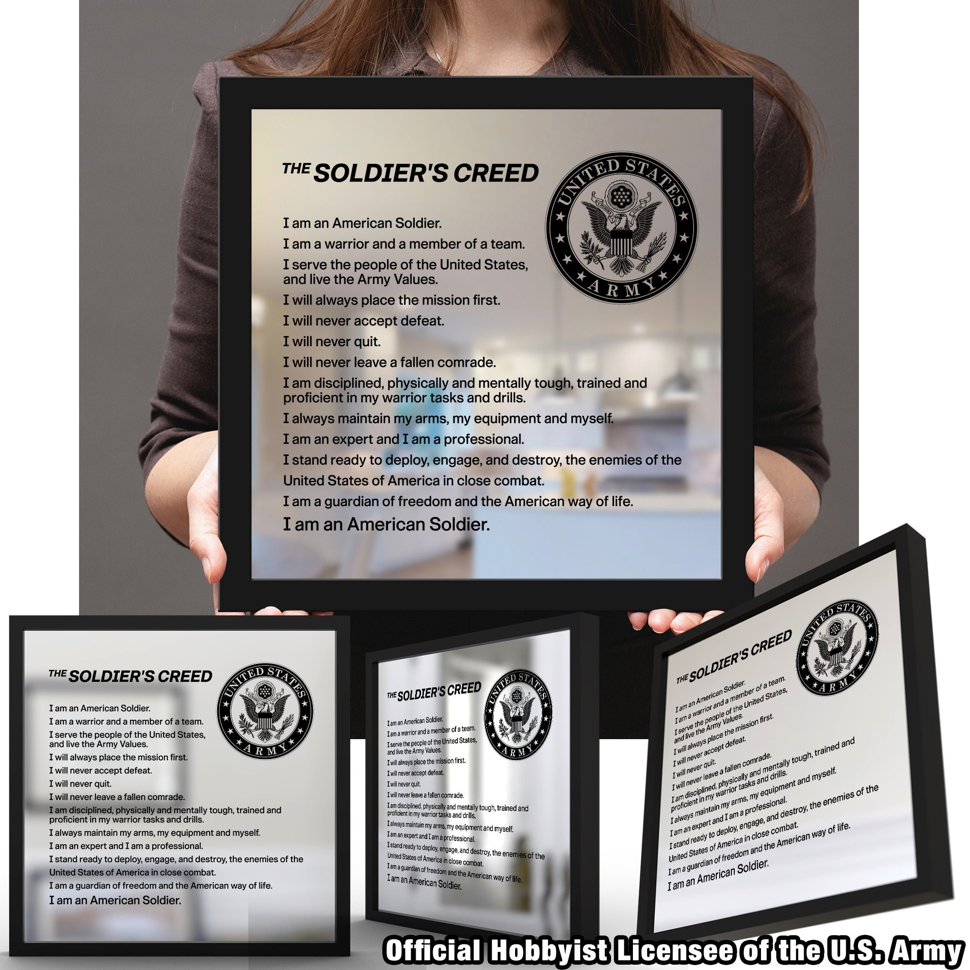 Soldier's Creed Mirror Plaque. US Army Retirement & Promotion Gift ...