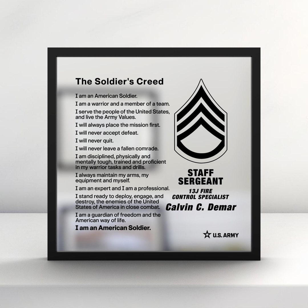 Personalized Soldier's Creed Mirror Plaque: US Army Retirement Gift - Etsy