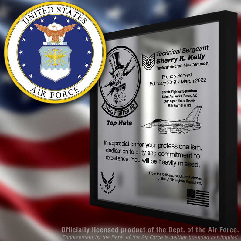 Official USAF PCS Plaque. Custom Air Force Award Plaque & Military Gift ...