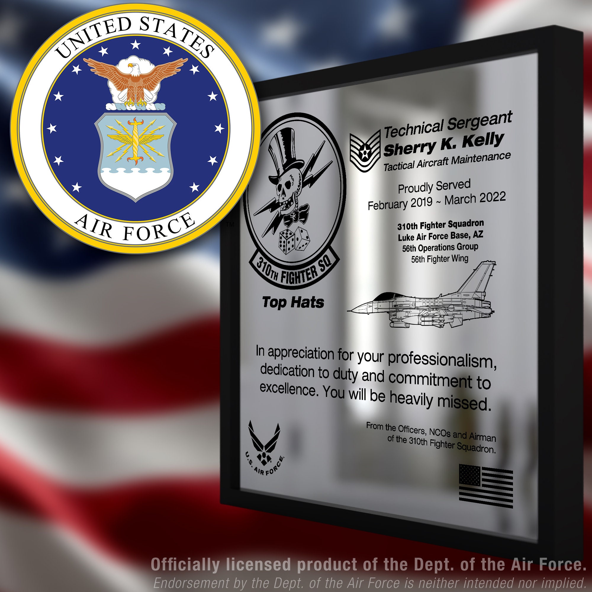 Official USAF PCS Plaque. Custom Air Force Award Plaque & Military Gift ...