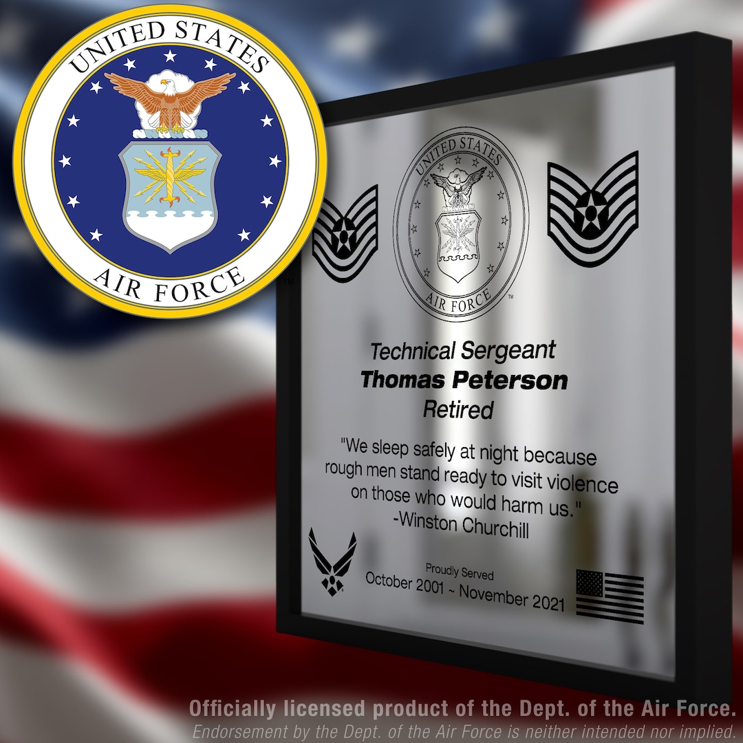 Air Force Appreciation Plaque Custom Air Force Retirement Gift Military ...