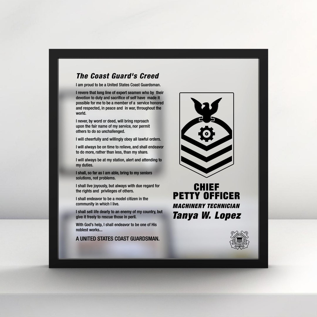 US Coast Guard's Creed Personalized- Laser Engraved Mirror Plaque - Etsy
