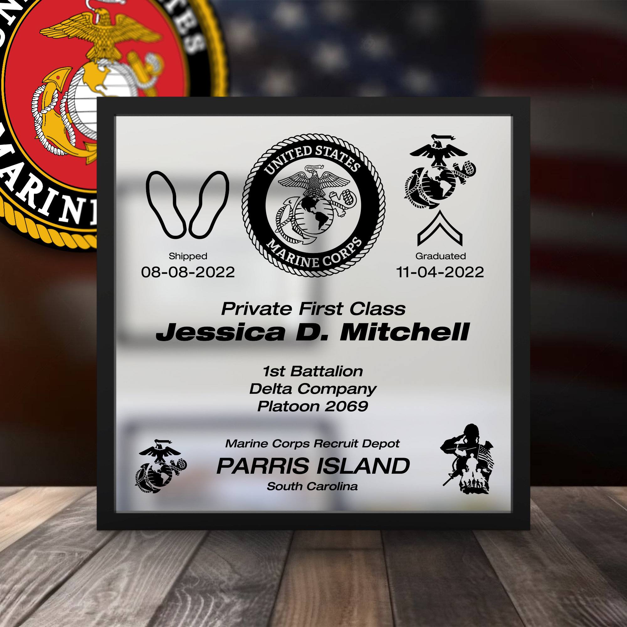 Marine Corps Graduation Plaque: Personalized USMC Boot Camp Gift - Etsy