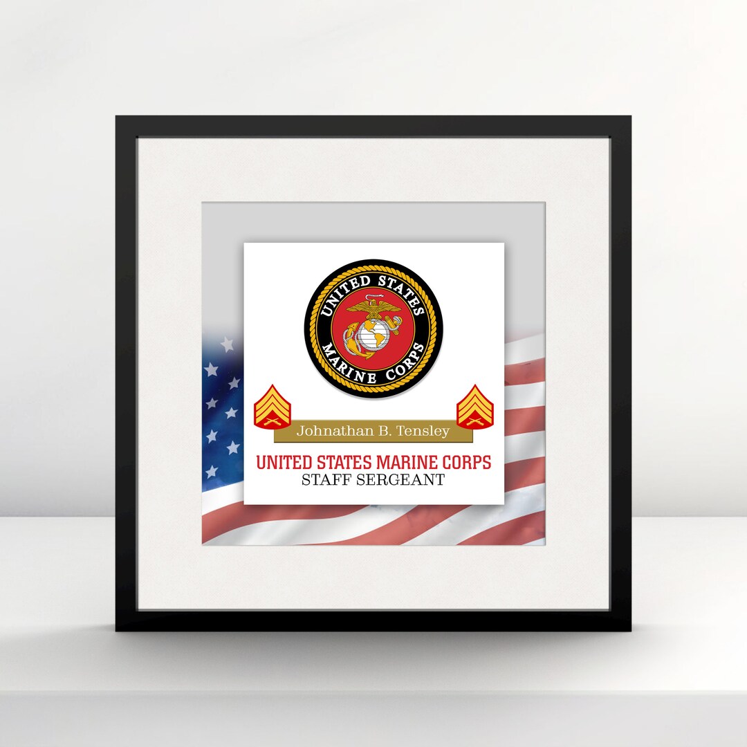 Custom Framed Plaque for Marine Corps Gift. Father's Day Gift. Military ...