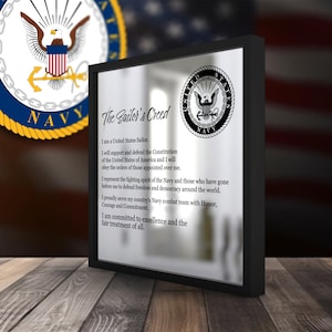 US Navy Sailor's Creed Tribute - Laser Engraved Mirror Plaque - Etsy