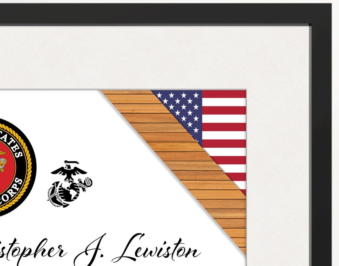USMC Promotion Plaque. Printed Military Gift for Promotion, or a Custom ...