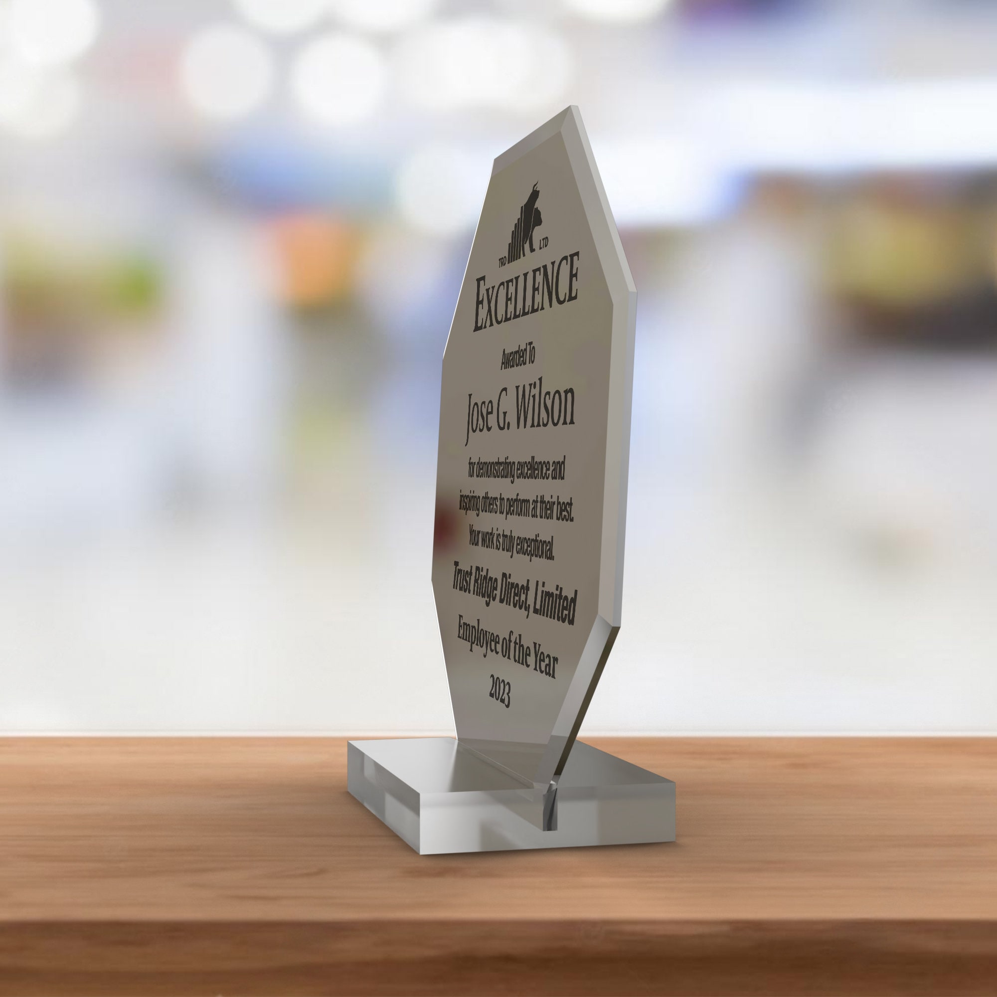 Employee Thank You Plaque Bespoke Desktop Award Uniquely Personalized ...