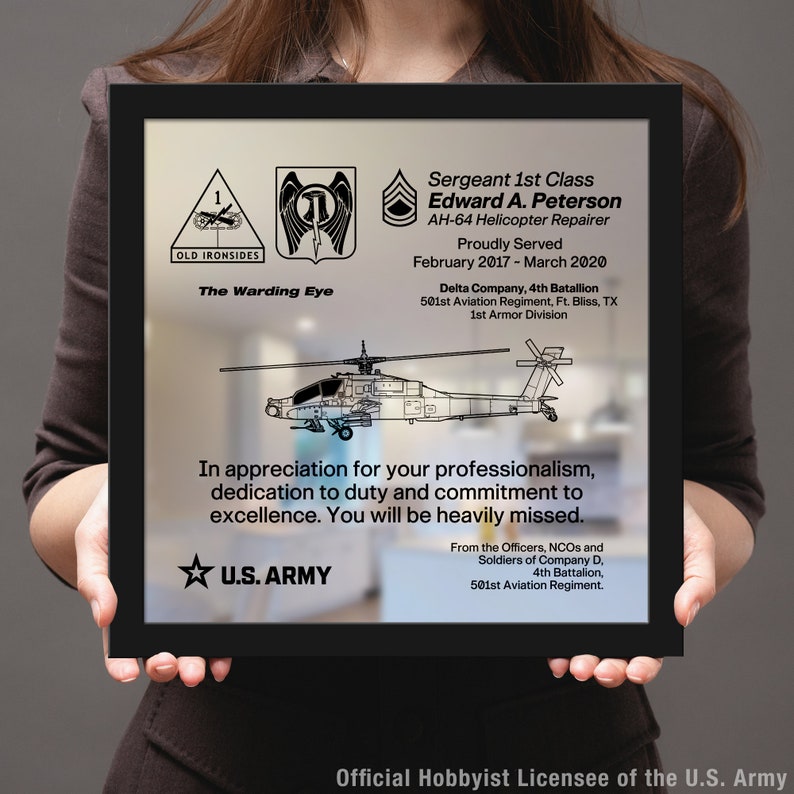 Army PCS Gift Plaque. Customized PCS Award for Army. Going Away Plaque ...
