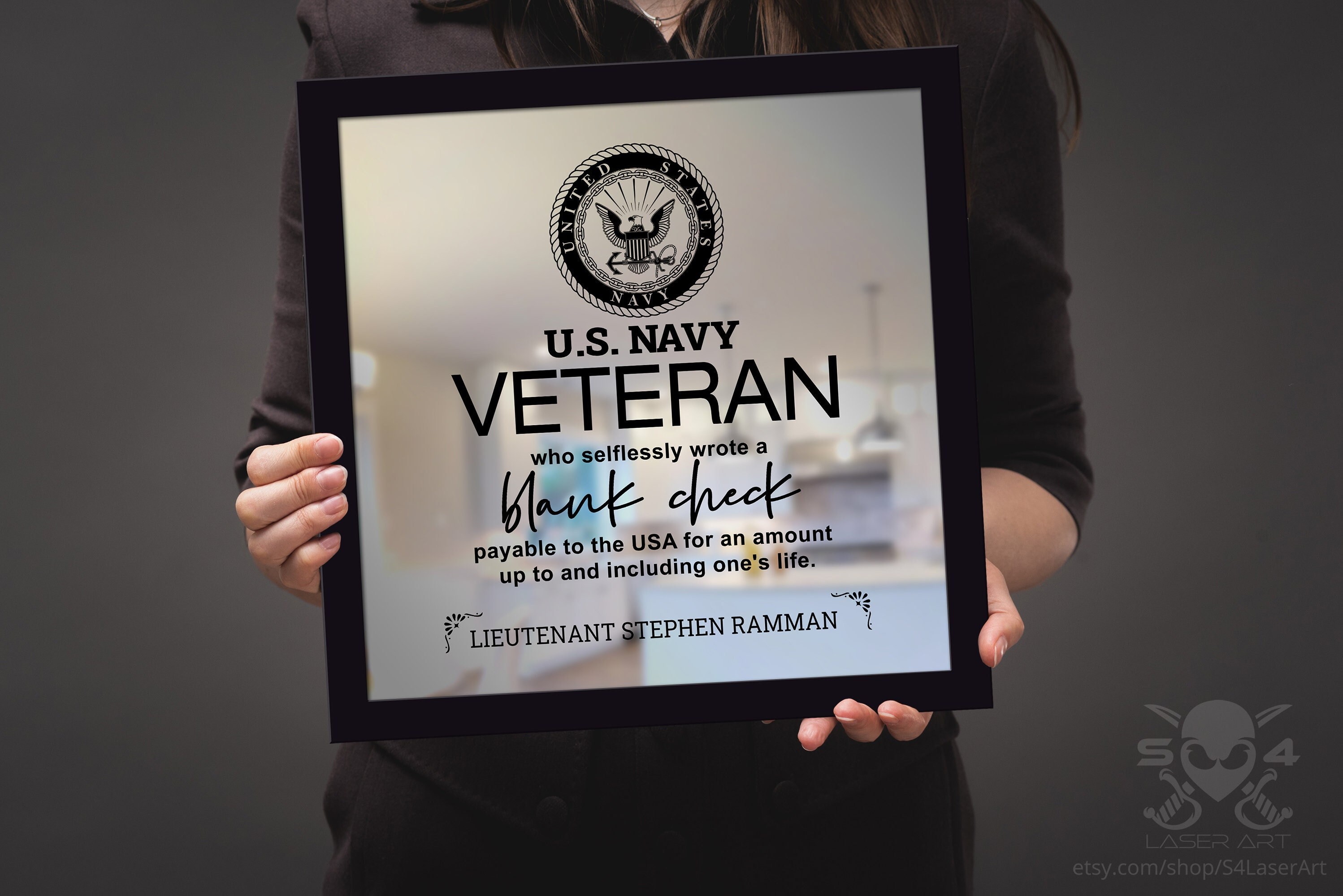 U.S. Navy blank Check Plaque Personalized Plaque - Etsy