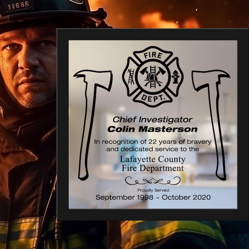 Personalized Firefighter Plaque: Laser Engraved Mirror, Retirement Gift ...