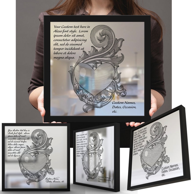 Gothic Heart Flourish Mirror: Laser-engraved Halloween and Victorian ...