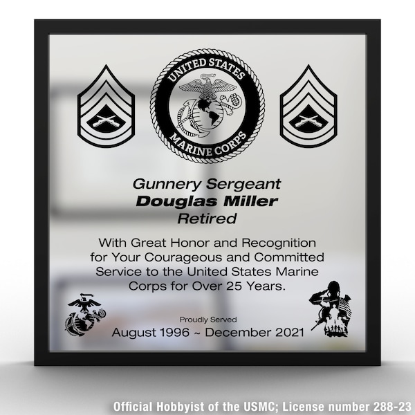 Usmc Going Away Plaque - Etsy