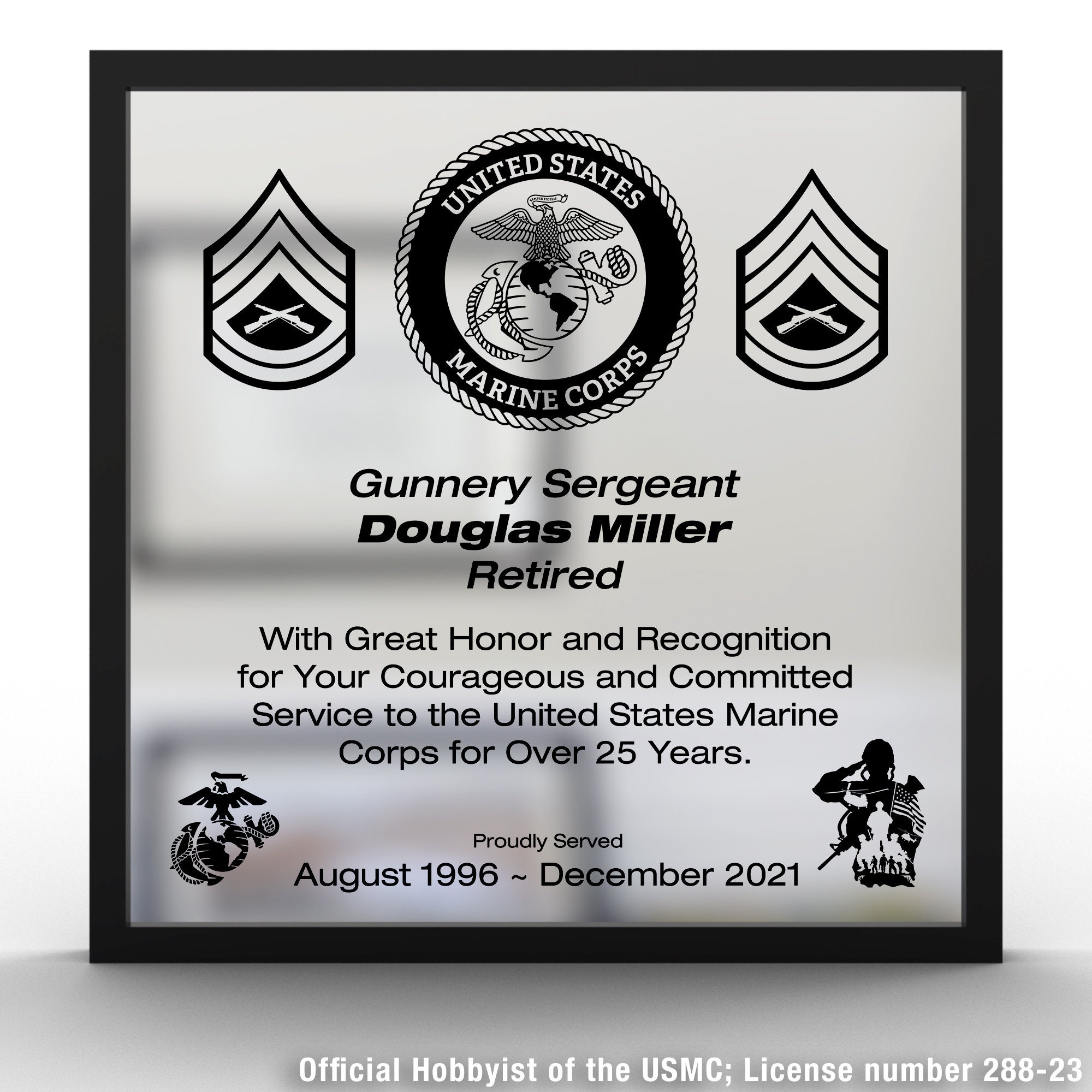 Personalized USMC Retirement Plaque A Custom Plaque for Marines or ...