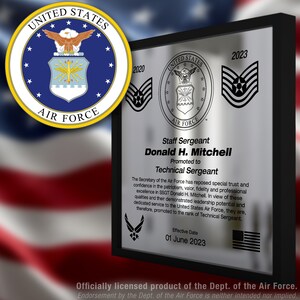 USAF Promotion Plaque: Custom Laser Engraved Air Force Appreciation ...