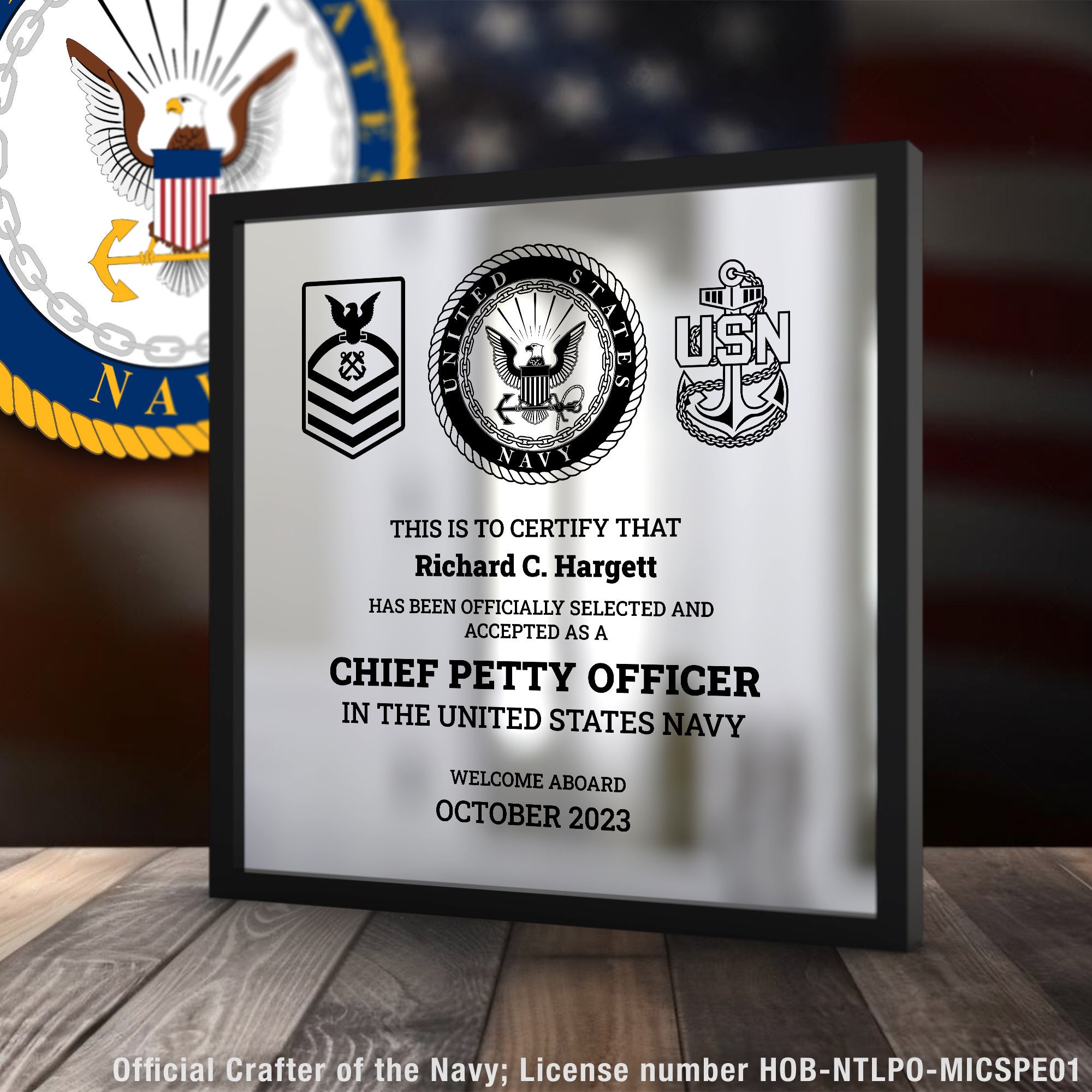 Navy Chief Appreciation Plaque: Military Award & Retirement Gift for ...