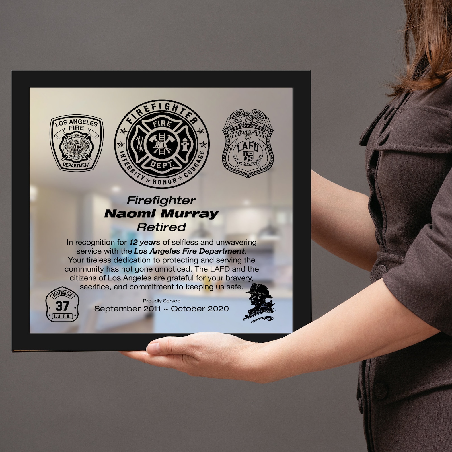 Firefighter Plaque Custom Engraved Recognition Award or Memorial ...
