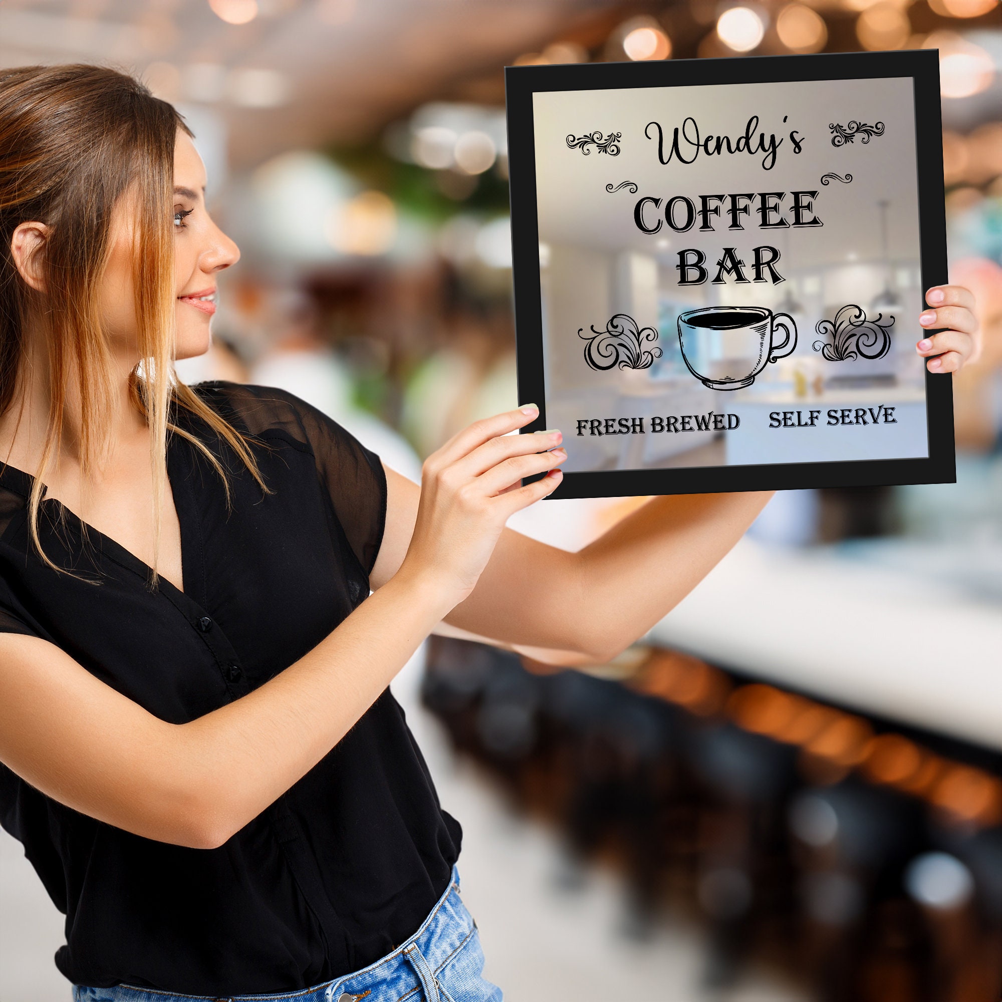 Personalized Coffee Sign Custom Mirror: Personalize Your - Etsy