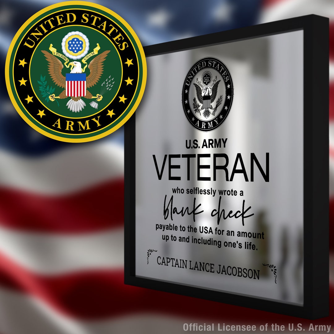 U.S. Army "blank Check" Appreciation Plaque | Military Plaque for ...