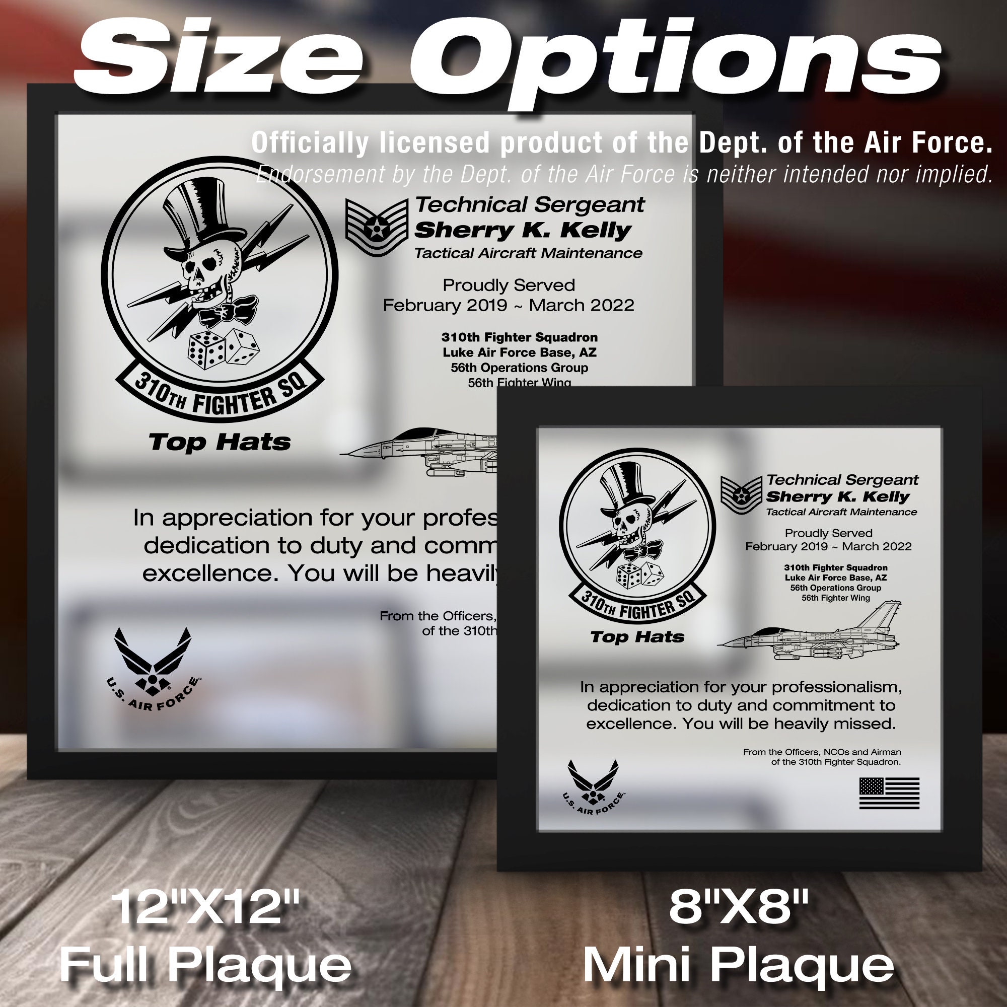 Official USAF PCS Plaque. Custom Air Force Award Plaque & Military Gift ...