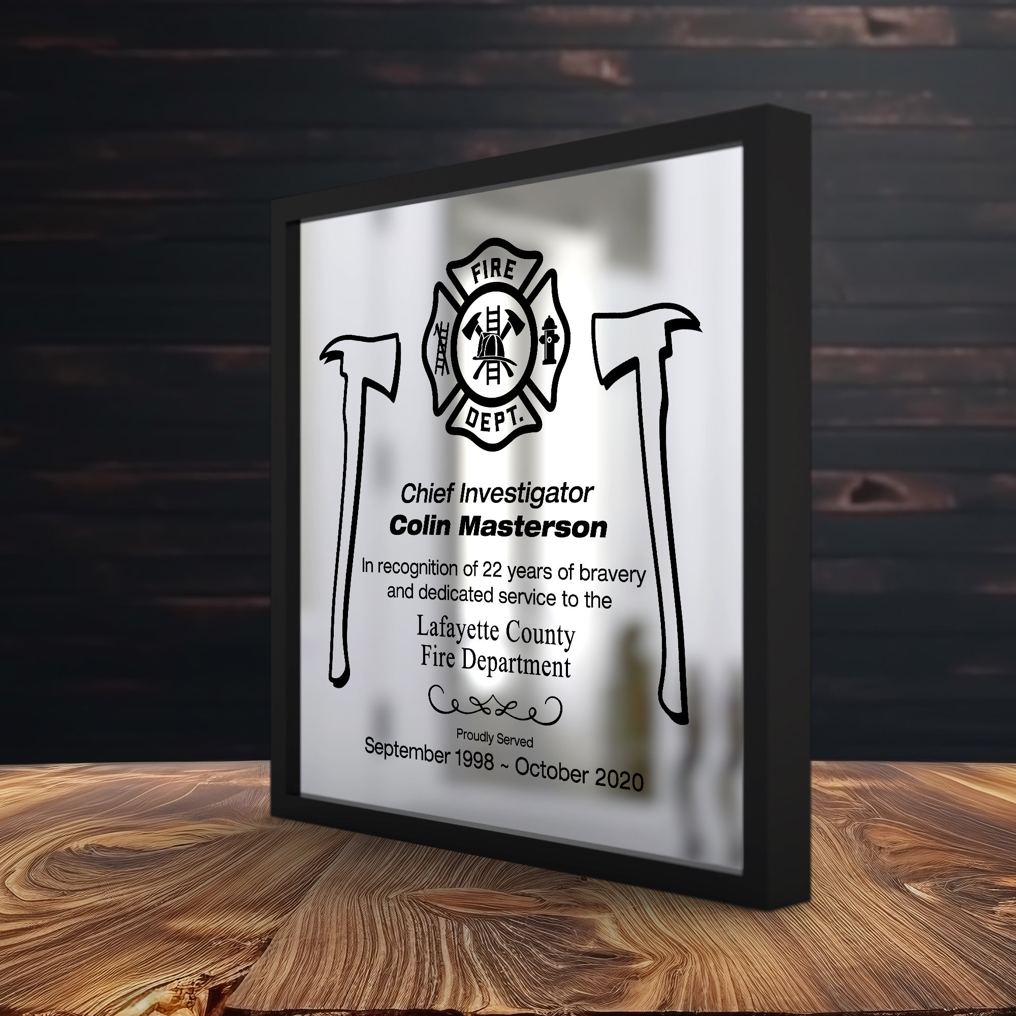 Firefighter Appreciation Plaque Custom Unique Thank You Gift ...