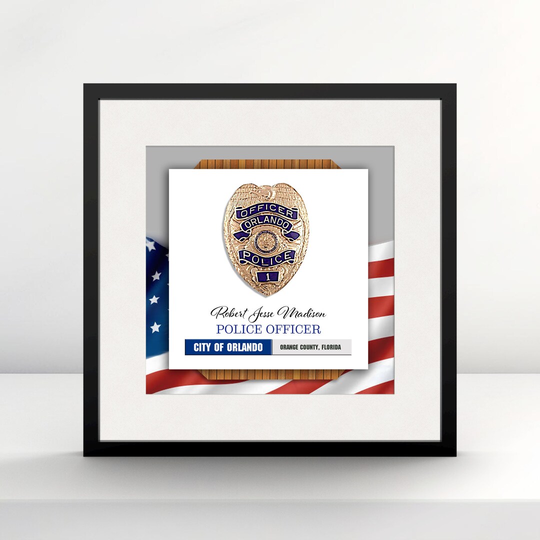 Police Plaque With 3D Effect and Badge Printed Retirement Gift or ...