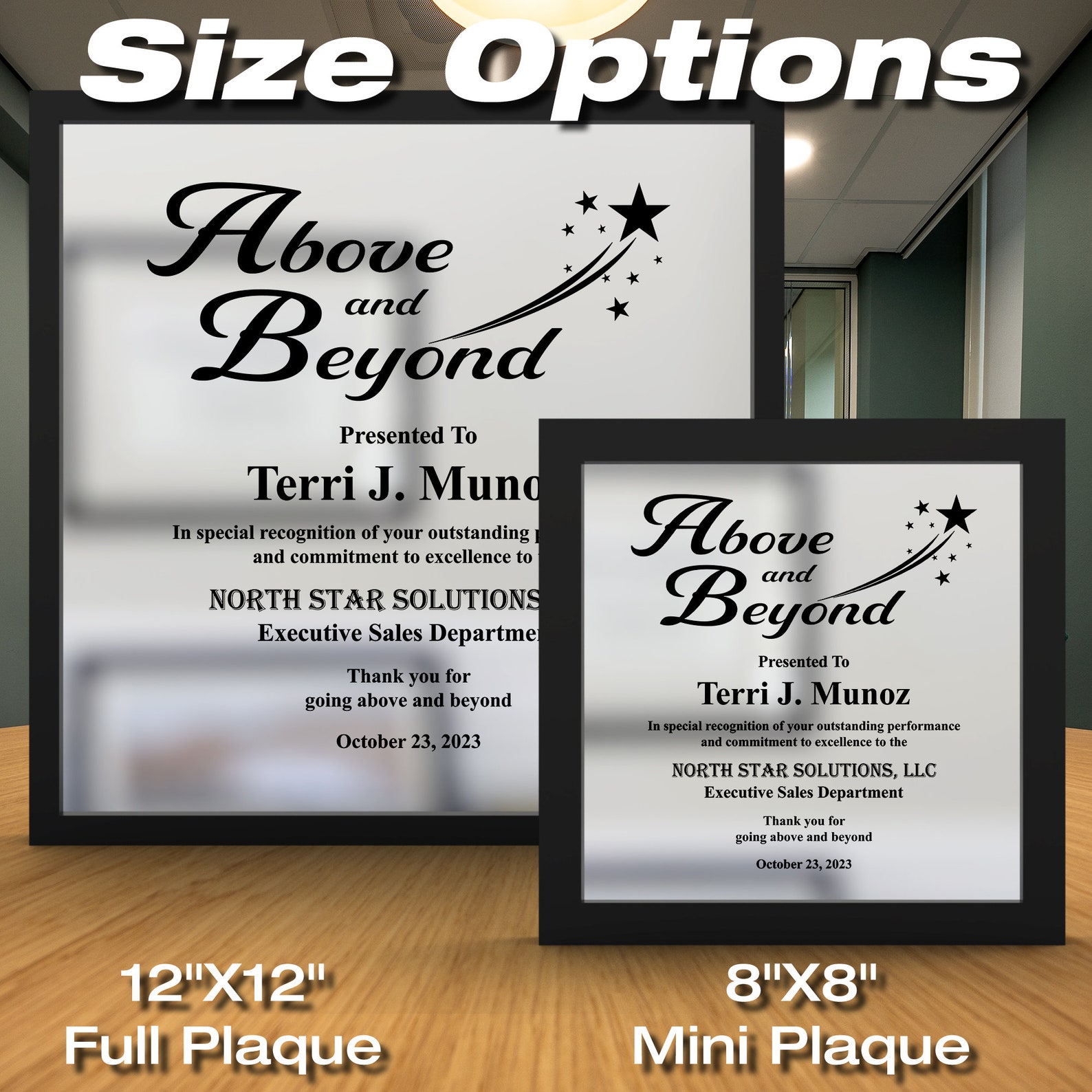 Custom Award Gift Plaque Employee Thank You Award: Personalized Mirror ...