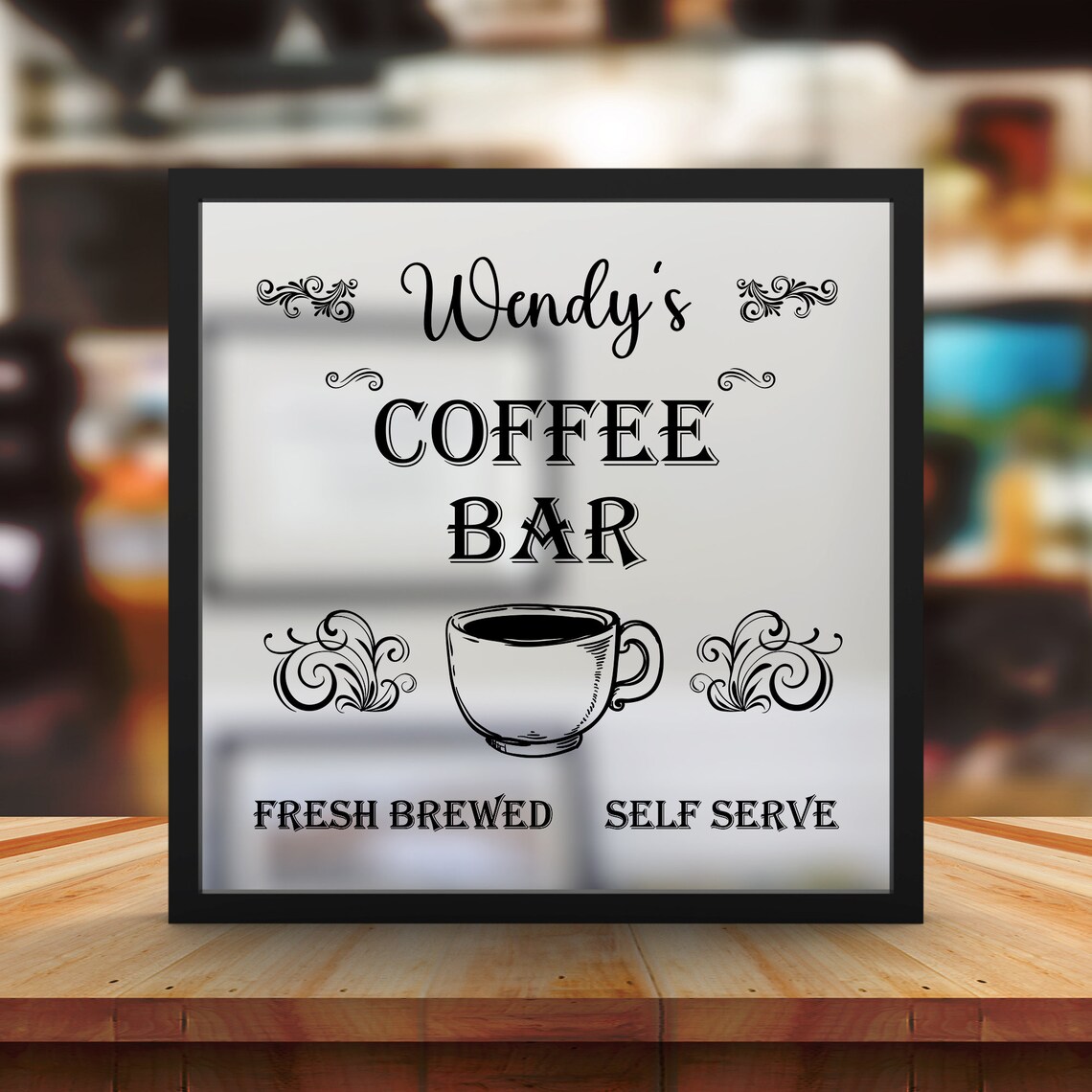 Personalized Coffee Bar Mirror Sign: Custom Kitchen Decor - Etsy