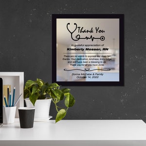 Personalized Nurse Appreciation Plaque: Customized Nurse Thank You Gift ...