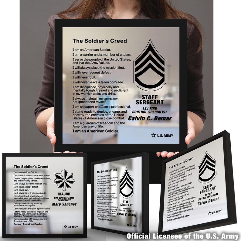 Personalized Soldier's Creed Mirror Plaque: US Army Retirement Gift - Etsy
