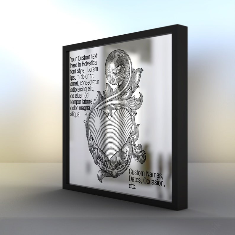 Gothic Heart Flourish Mirror: Laser-engraved Halloween and Victorian ...