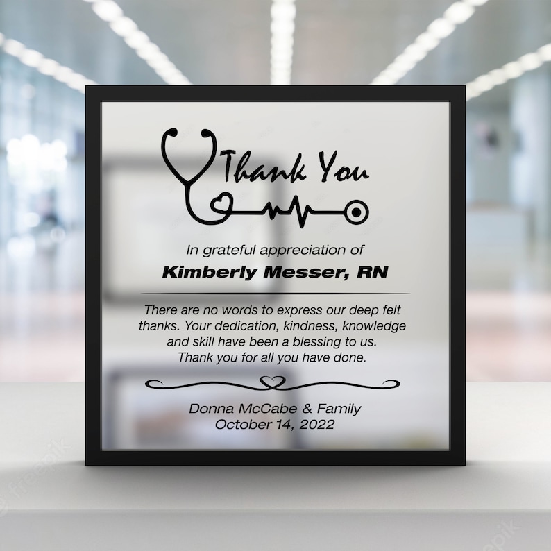 Personalized Nurse Appreciation Plaque: Customized Nurse Thank You Gift ...