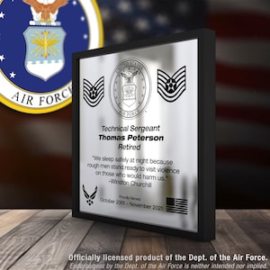 Air Force Appreciation Plaque | Custom Air Force Retirement Gift ...