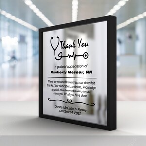 Personalized Nurse Appreciation Plaque: Customized Nurse Thank You Gift ...