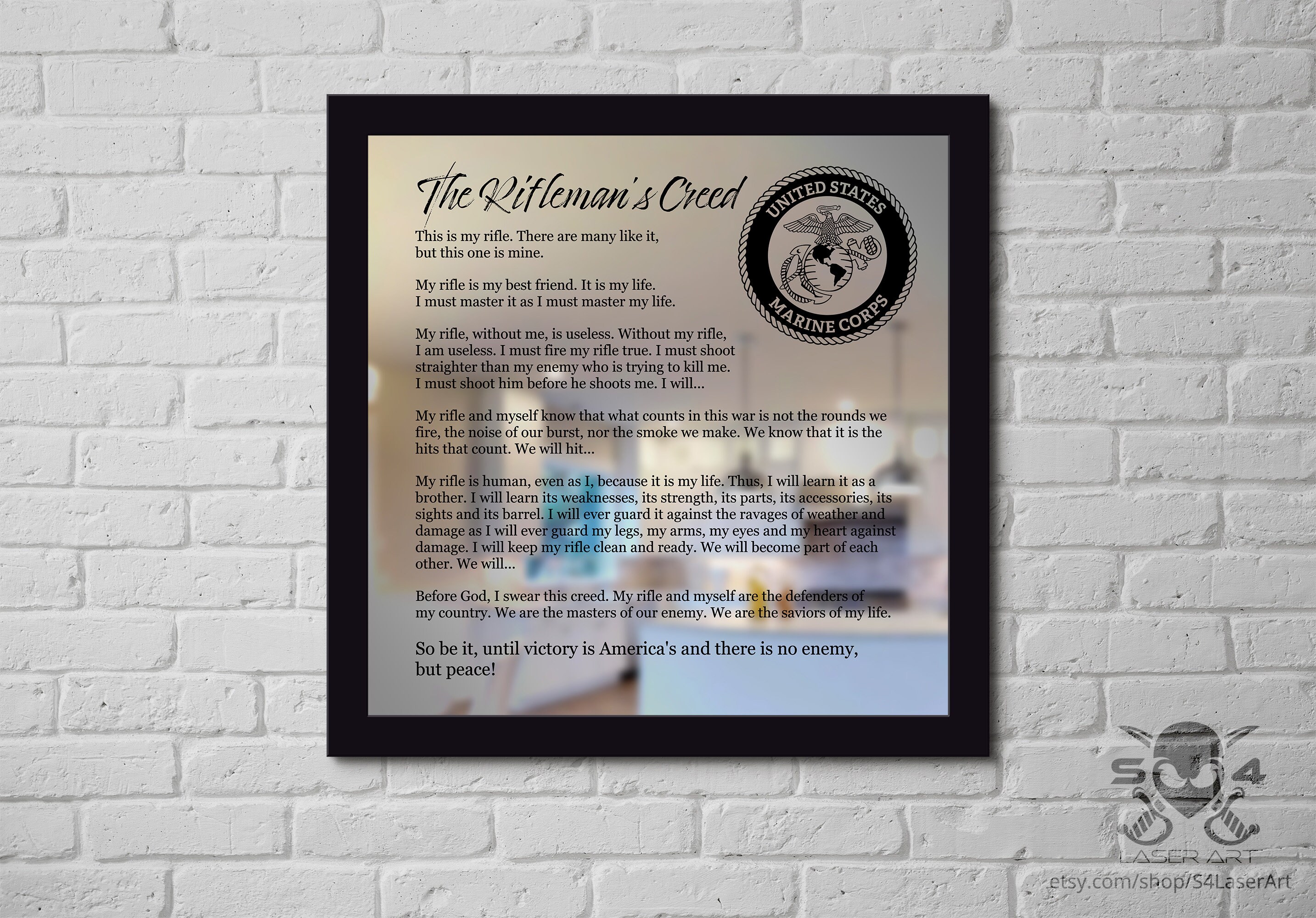Rifleman's Creed US Marines Laser Engraved Mirror Plaque - Etsy